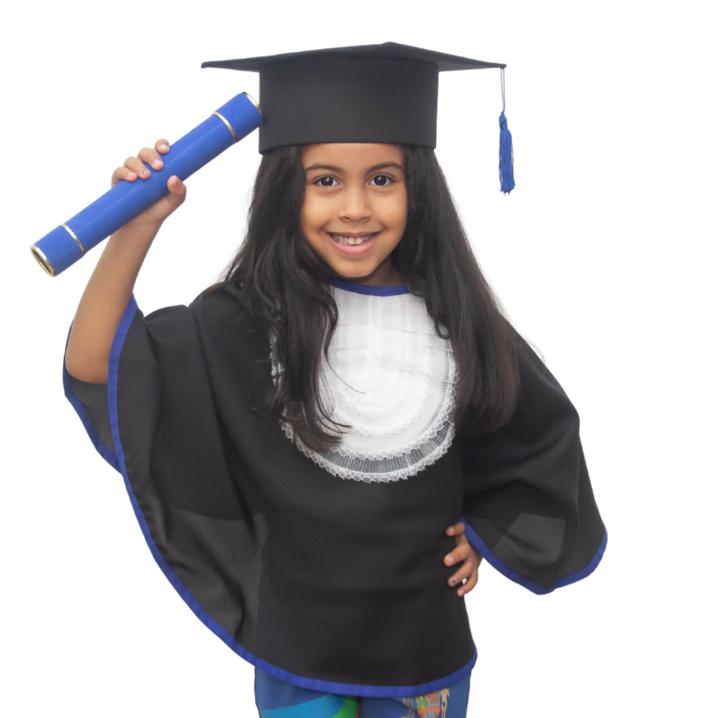 Meia Beca Infantil Preto - Formatura escolar com Capelo, pingente e ...