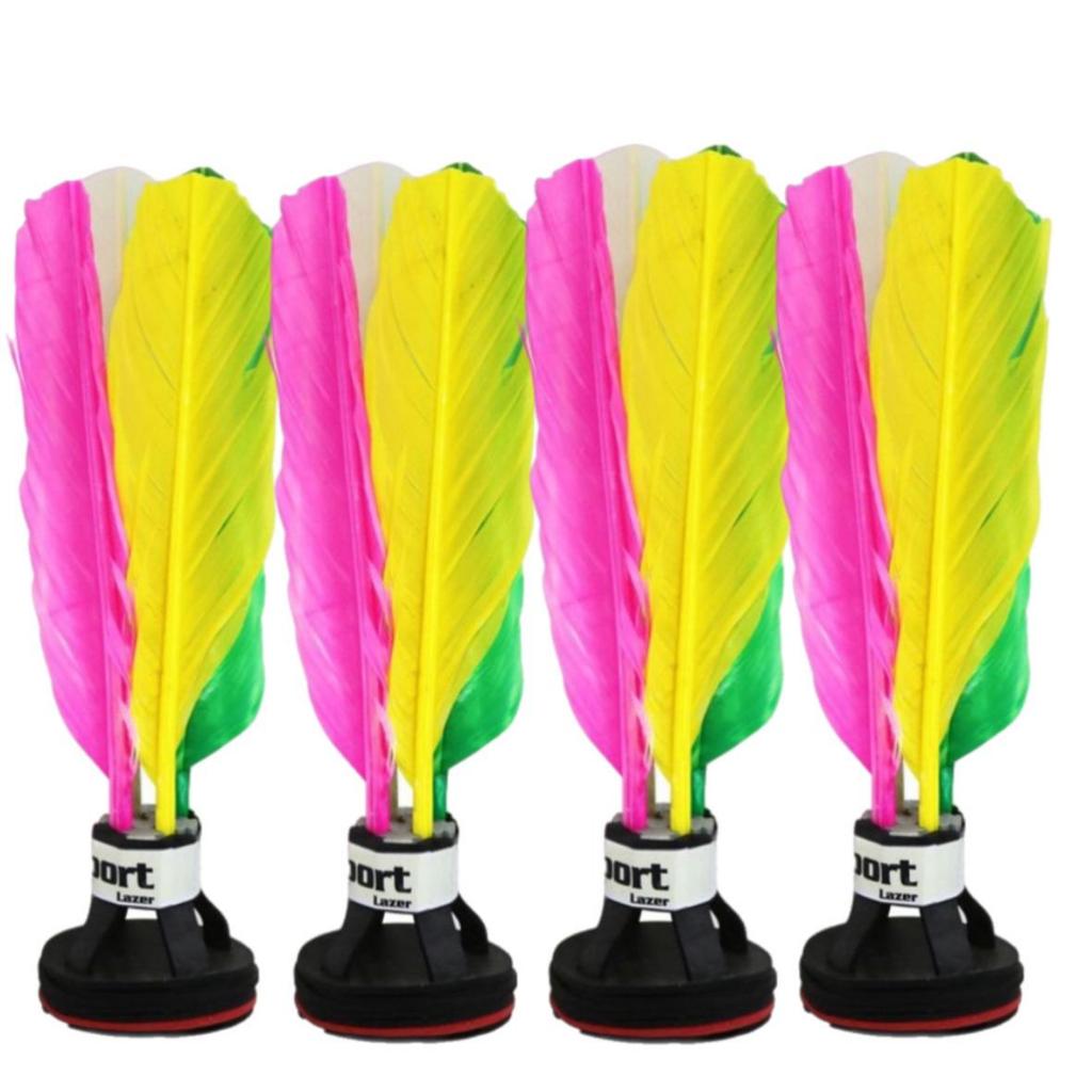 Kit 4 Peteca Profissional Colorida Brincadeira Esporte Diverção ...