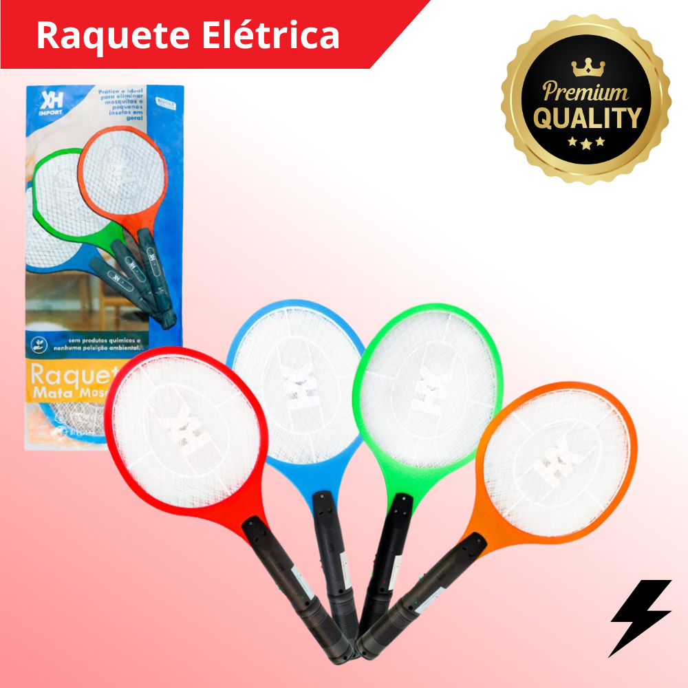 Raquete Elétrica Mata Insetos Recarregável Mosca Pernilongos - Sortido ...