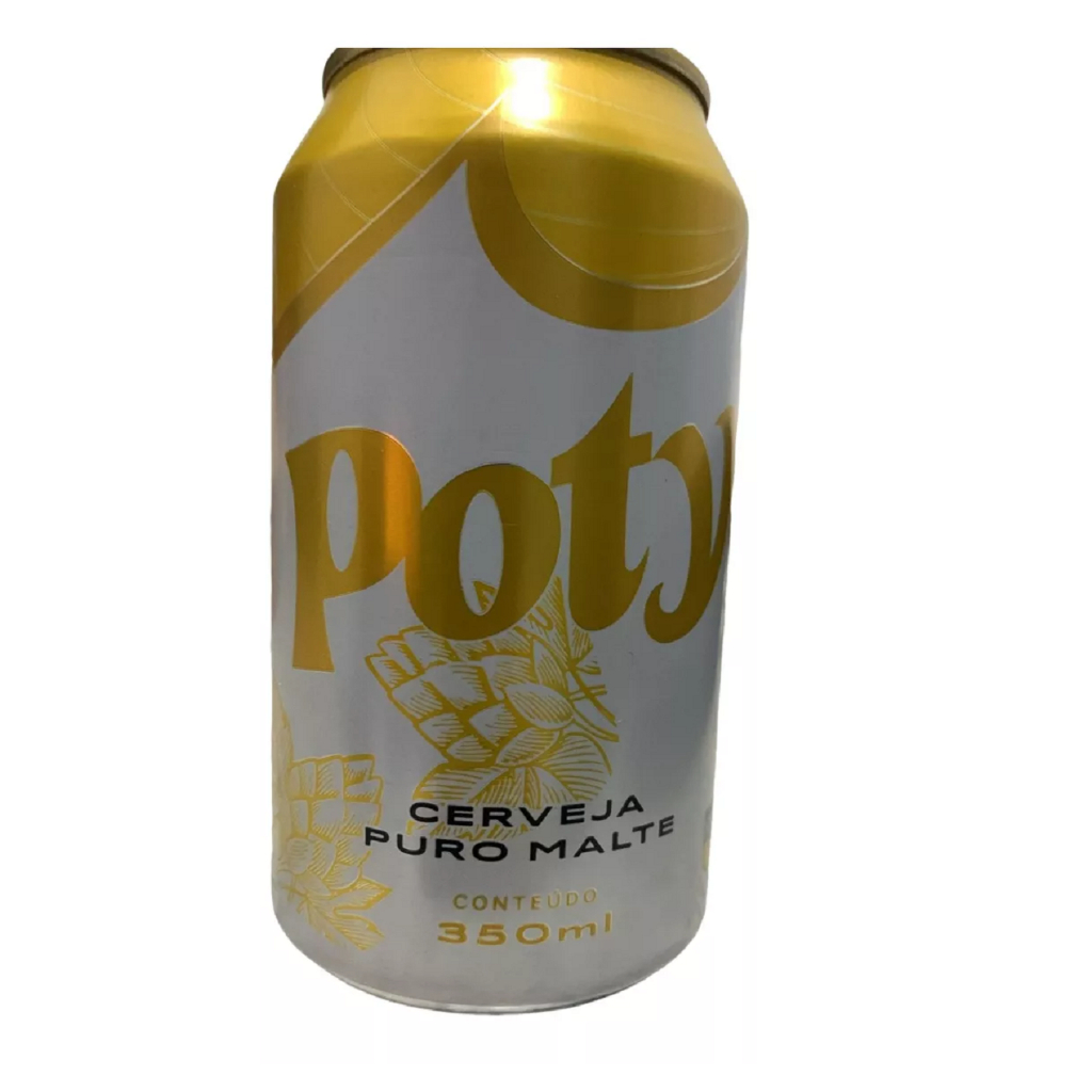 12 Latas Nova Cerveja Poty Puro Malte 350ml - Faz a Boa!