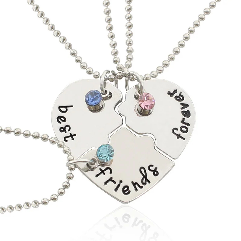 Colar Triplo Melhores Amigas Coração Best Friends Forever | Shopee Brasil