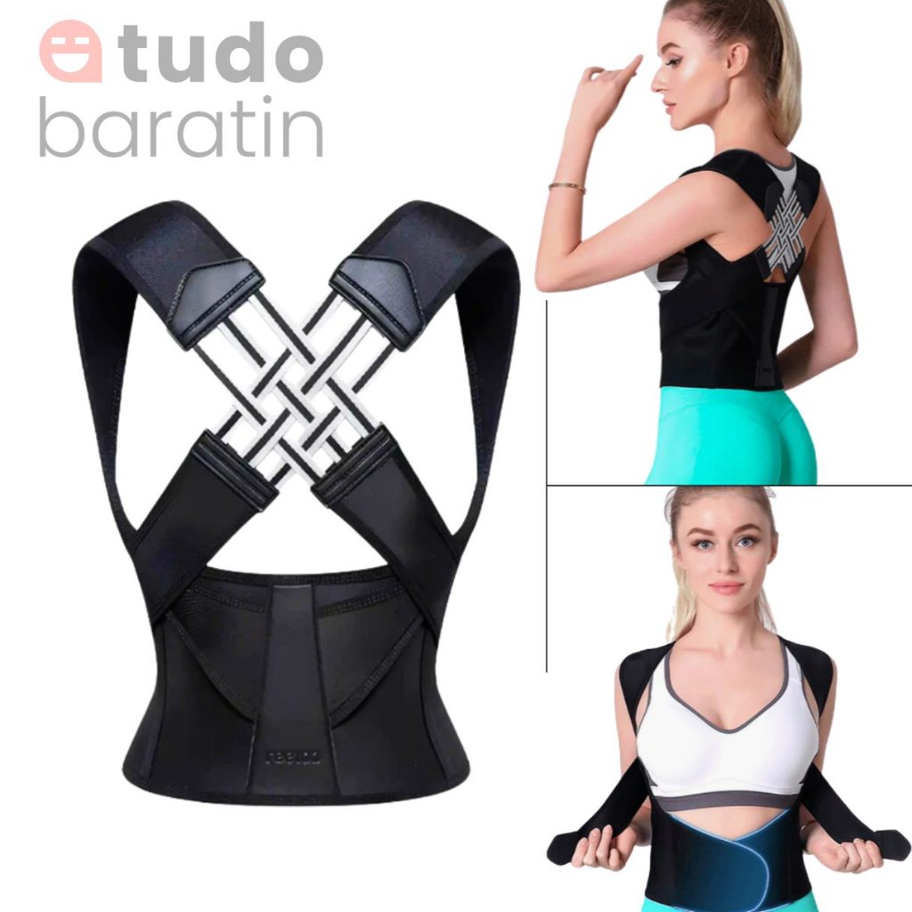 Corretor Postural Feminino Cinta Postural Pro Elite Deluxe Corrigir ...