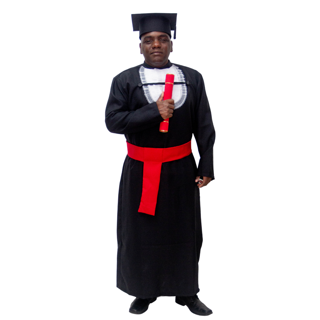 Beca de Formatura para Adulto Completa com Babado, Capelo, Faixa e ...