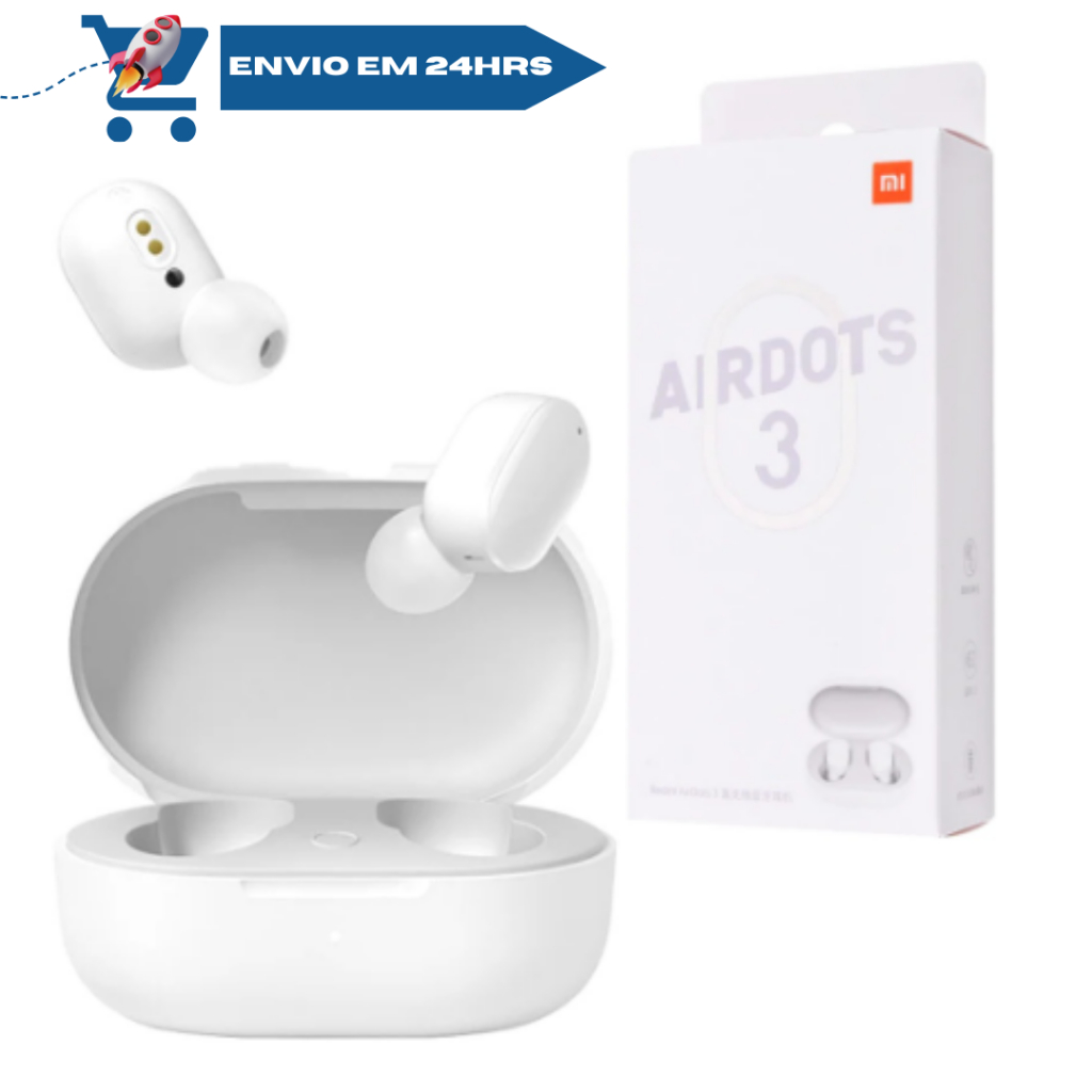 Fone de Ouvido Xiaomi Redmi Airdots 3 Branco/ Mi Airdots / Fone Sem Fio TWS Bluetooth Wireless ...