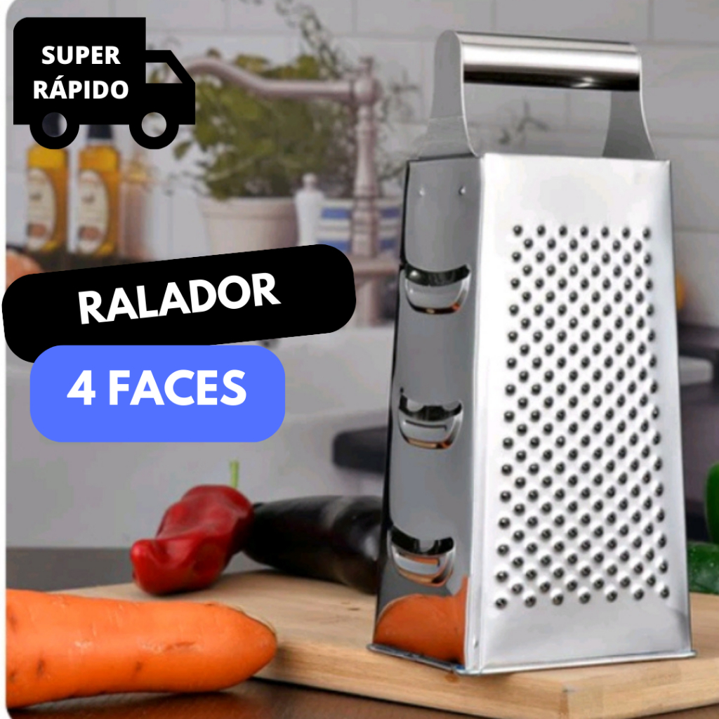Ralador de Inox Para Legumes Chocolate Frutas Queijo Com 4 Faces Cabo ...