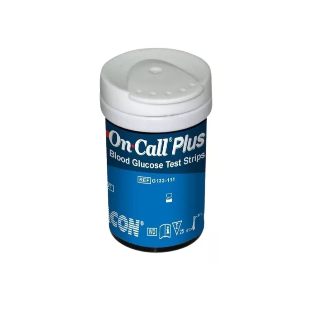 50 Tiras para Teste de Glicose On Call Plus 2 Fitas Reagentes para ...