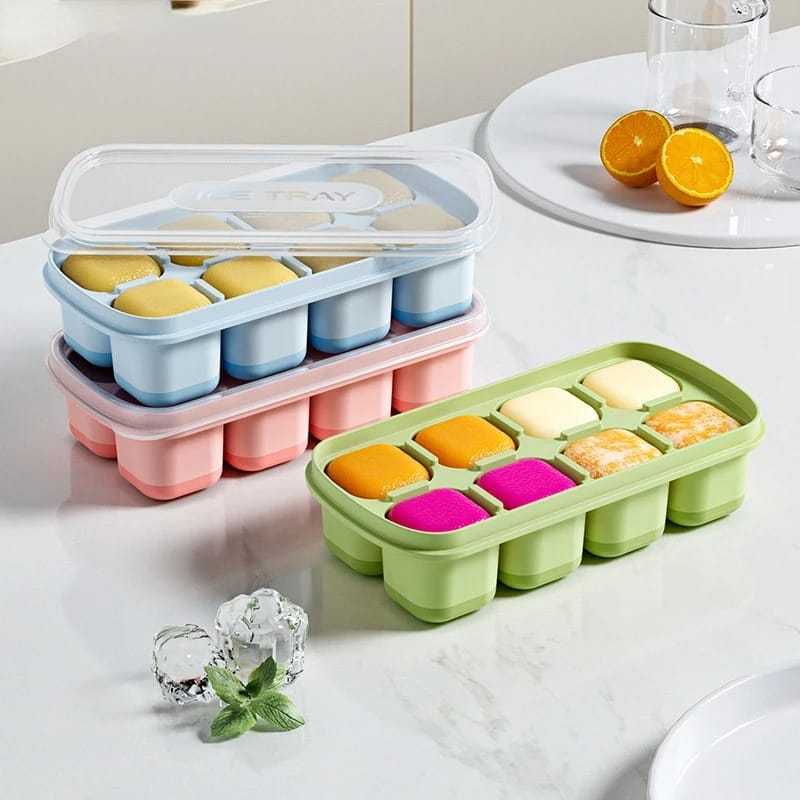 Forma de gelo forminha para fazer gelo de silicone com tampa 8 gelos ... Forma de gelo forminha para fazer gelo de silicone com tampa 8 gelos ...