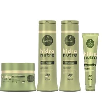 Kit 4 produtos Hidranutre Shampoo 300, Condicionador 300 , Mascara 300 , Leavein 150 | Shopee Brasil