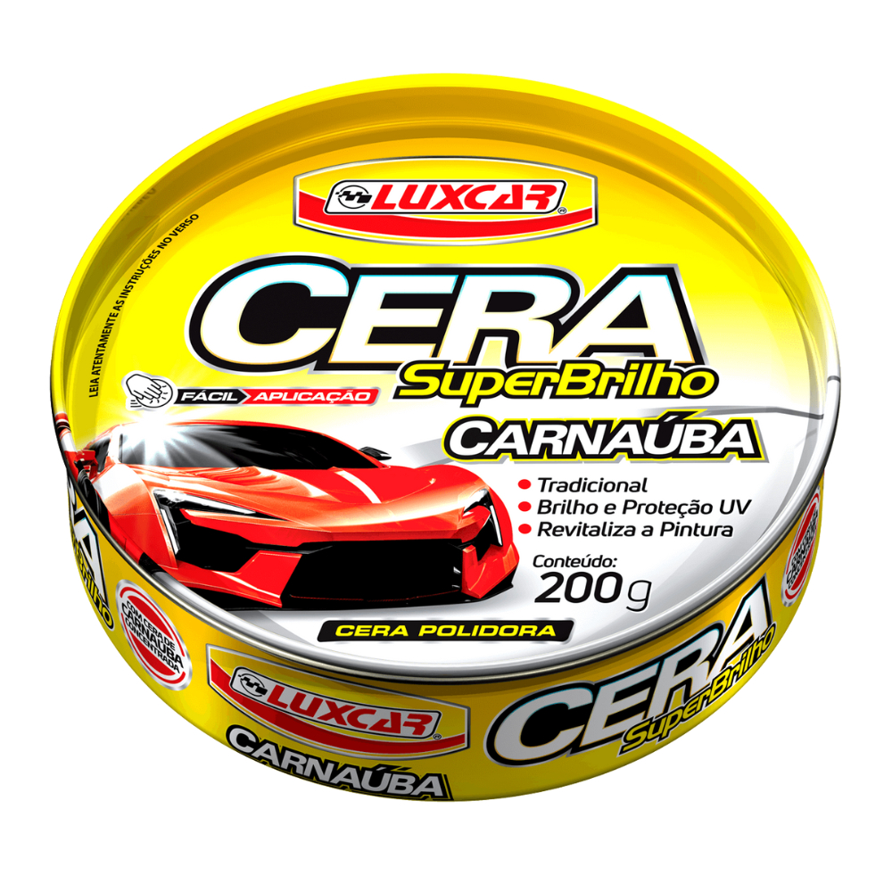 Cera Automotiva Carnaúba em Pasta SuperBrilho 200g Luxcar | Shopee Brasil