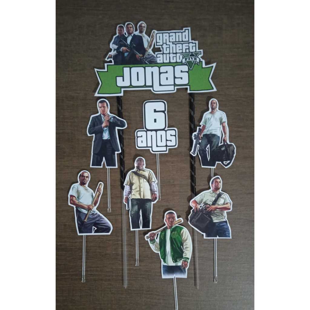 Topo de Bolo GTA / Topper personalizado Gran Turismo / Top de bolo ...