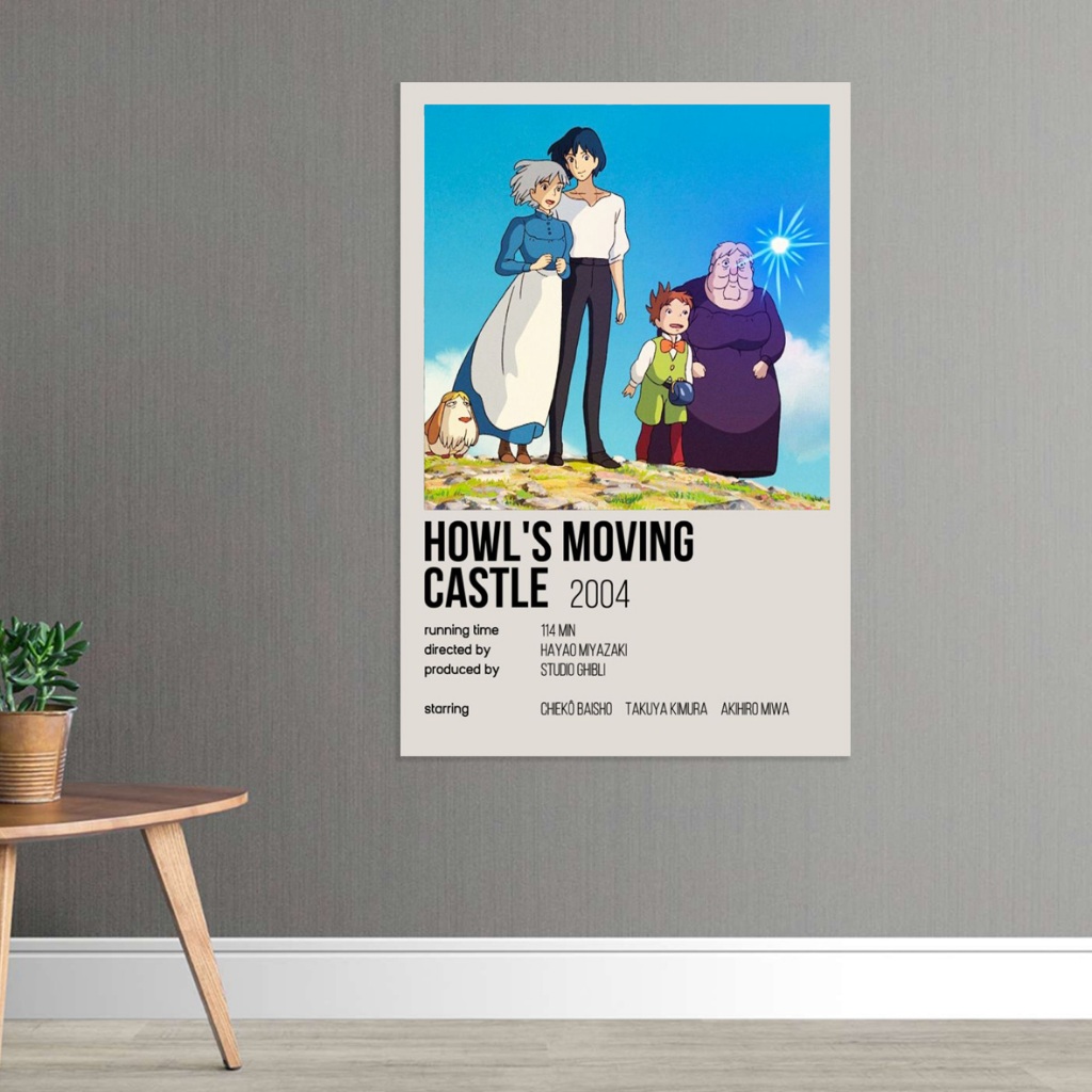 Poster O Castelo Animado Studio Ghibli adesivo laminado para decoração ...