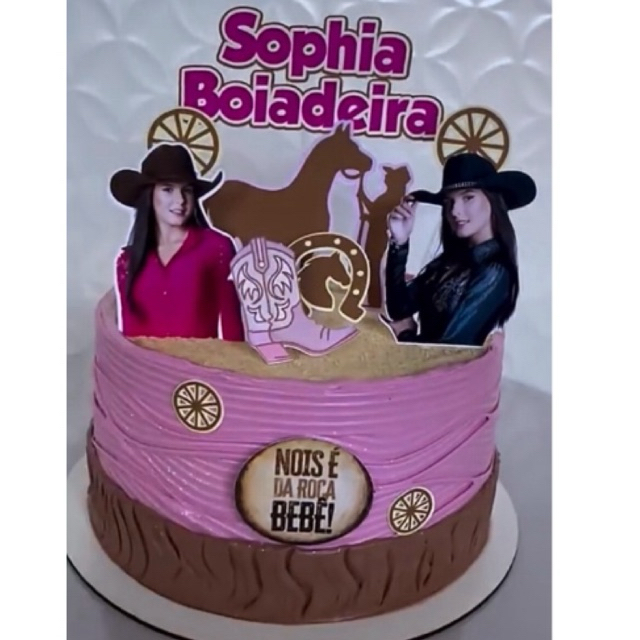 Topper topo de bolo boiadeira Ana Castela personalizado com nome menina ...