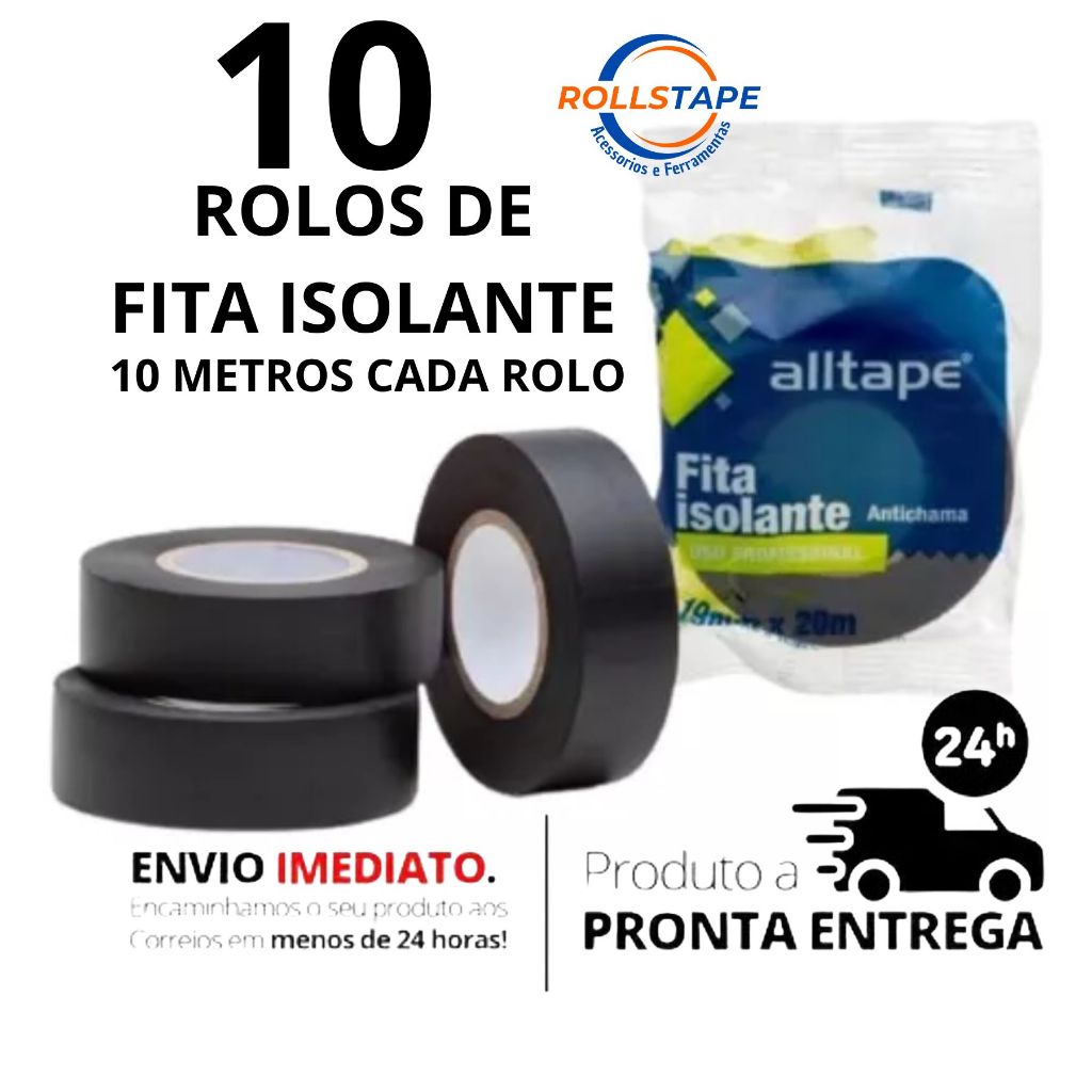Kit Fita Isolante 10m Antichama Resistente Pacote C 10 Unid | Shopee Brasil