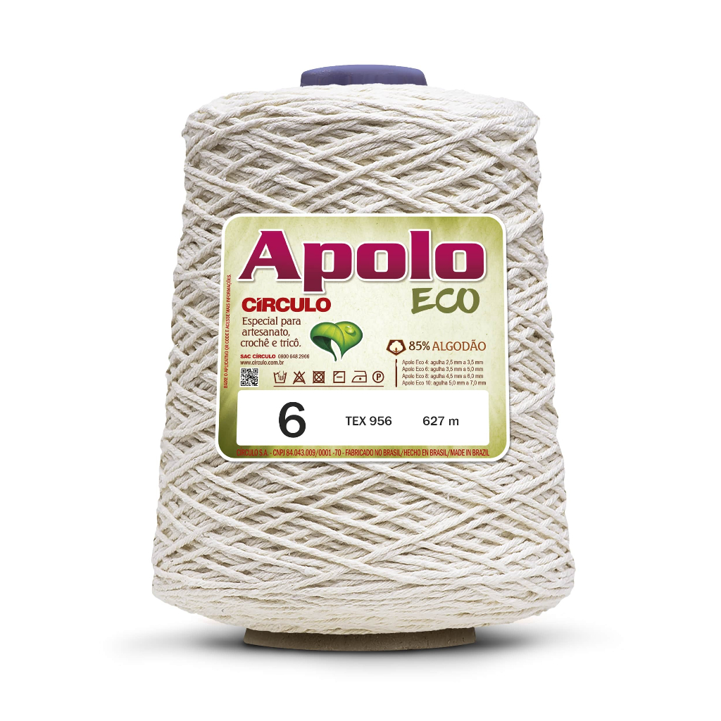 Barbante Apolo Eco Circulo N.06 Cru 600g | Shopee Brasil