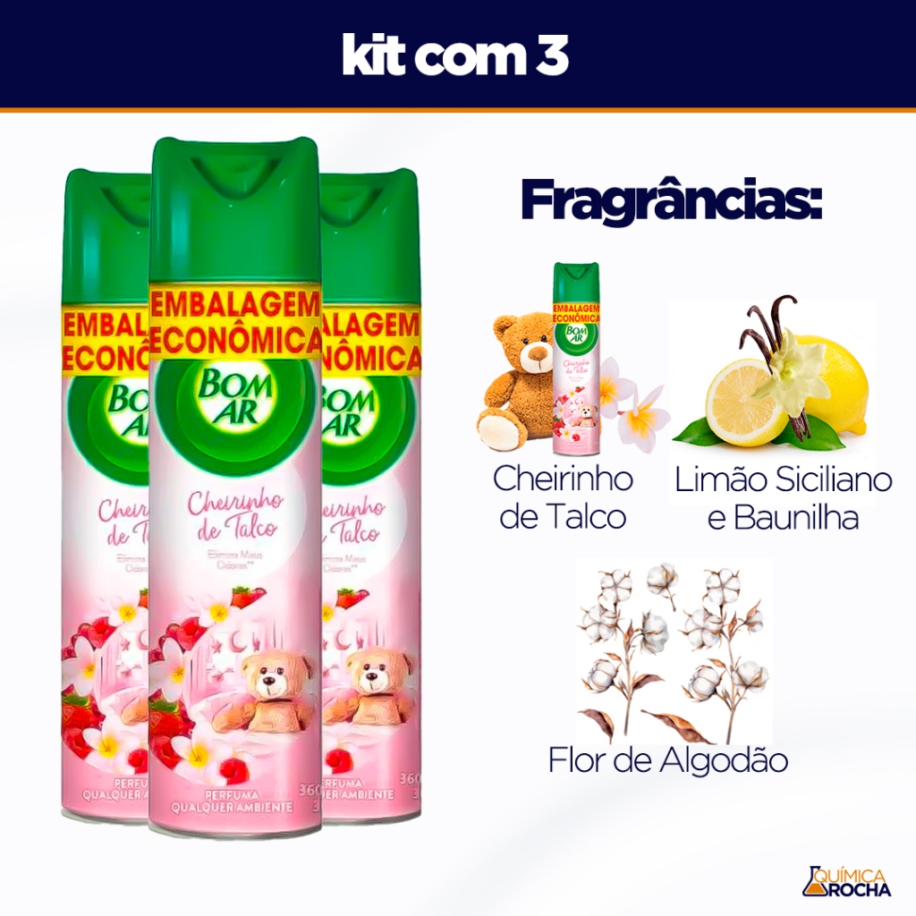 KIT PROMOCIONAL Bom Ar Wick Aromatizador Spray 360ml Original ...
