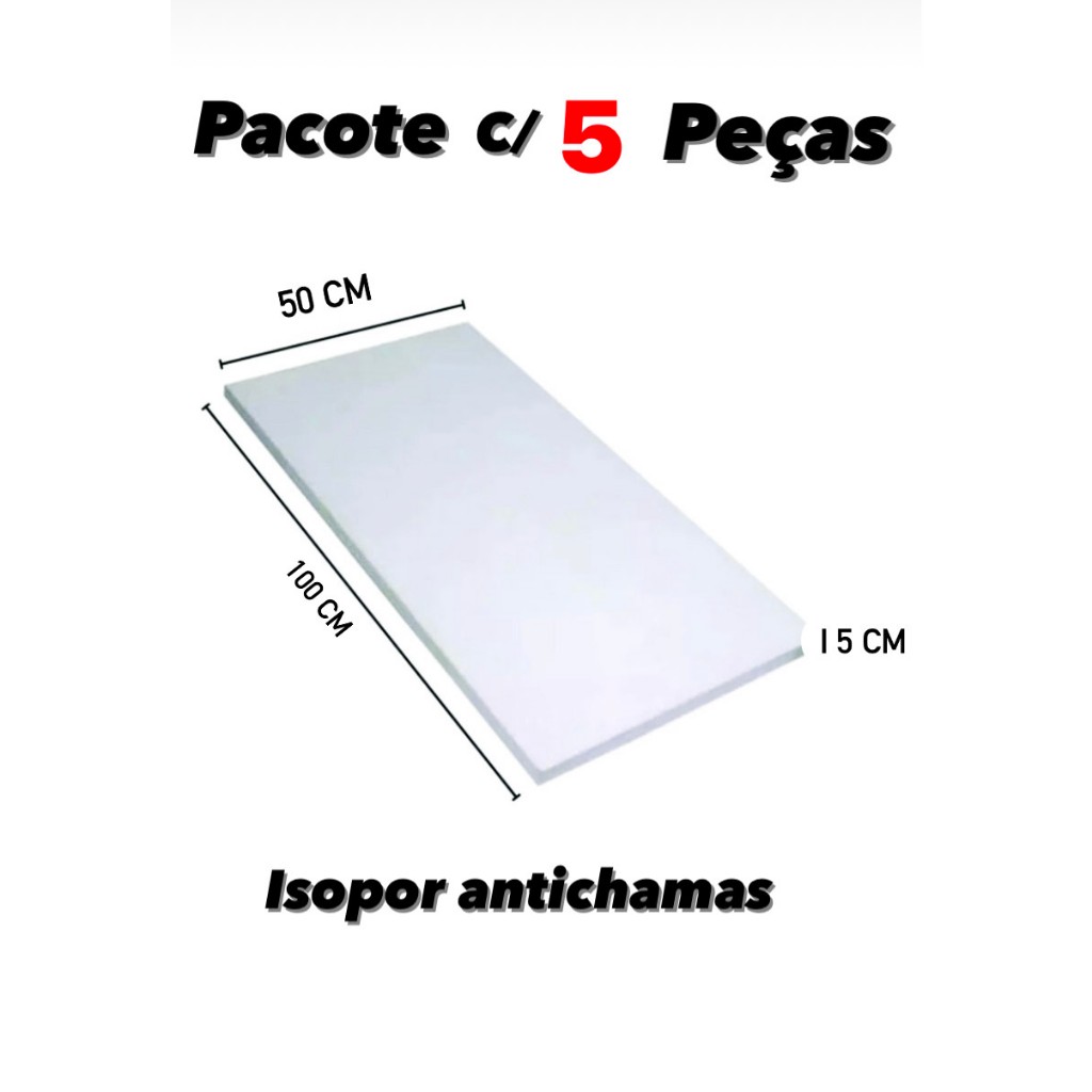 5 placas de isopor antichamas espessura 50mm (5cm) | Shopee Brasil