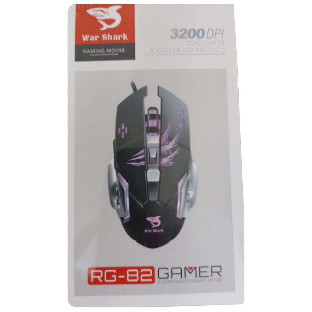 Mouse Gamer War Shark RG-82 C/ 3200 DPI / Chips de Jogos de Alta ...