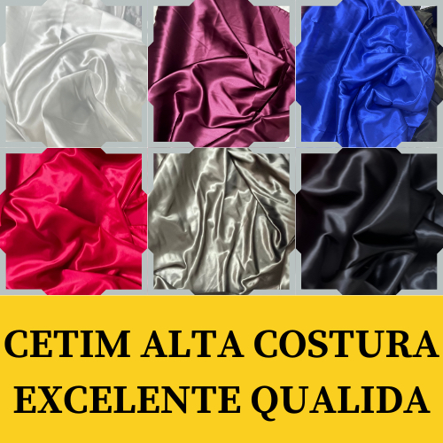 Tecido Cetim Varias Cores - 1 metro x 1,44 m de Largura | Shopee Brasil