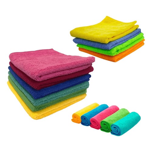 Kit 10 Un Pano de Pia Multiuso Microfibra Fácil de Lavar Colorido Não ...