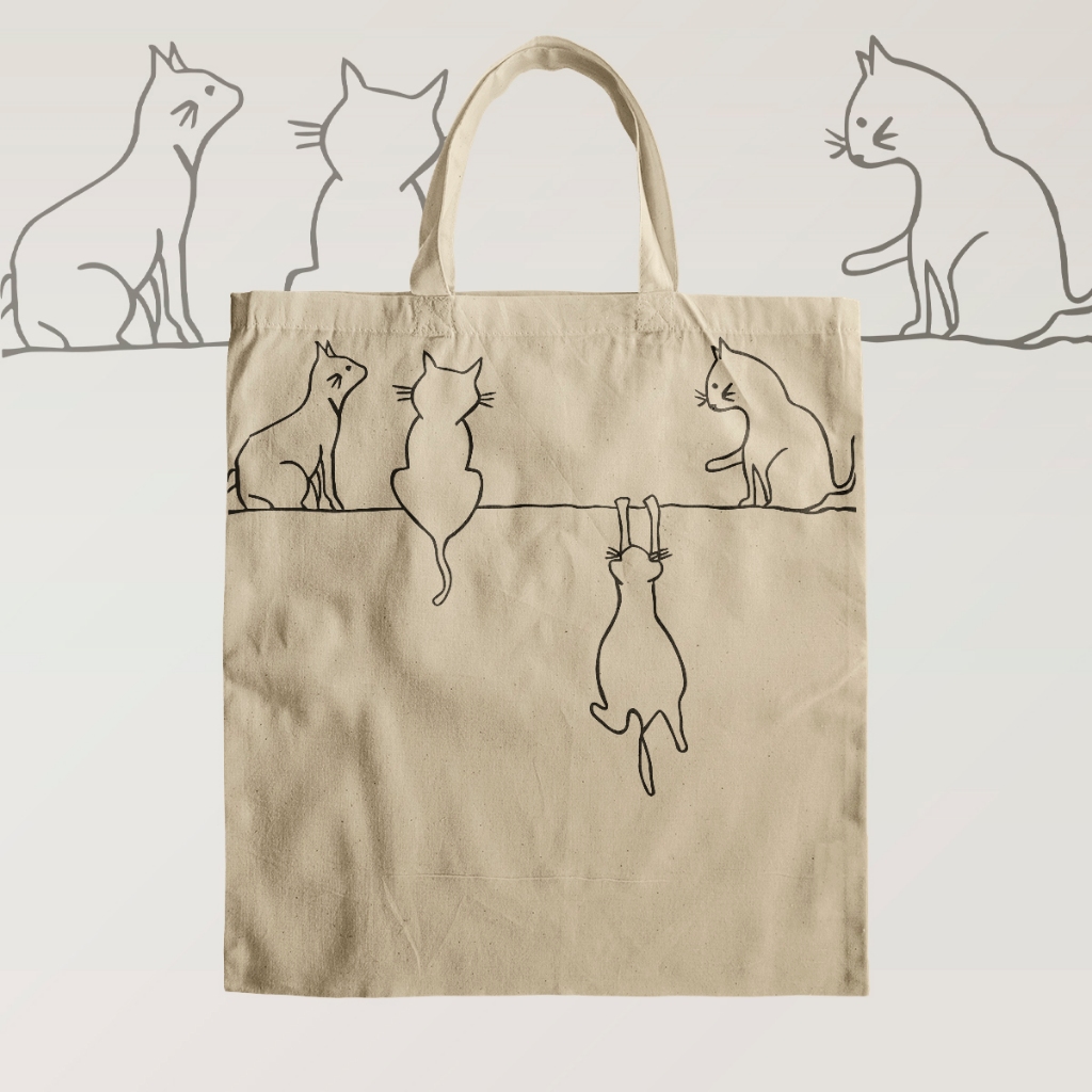 Bolsa Ecobag Unissex Gatos Gatinhos Fofos Felinos Amante De Gatos Versatilidade - Sage Hippie ...