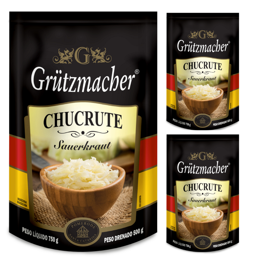 Chucrute Sauerkraut Repolho Fermentado em Conserva Grutmacher 500g ...