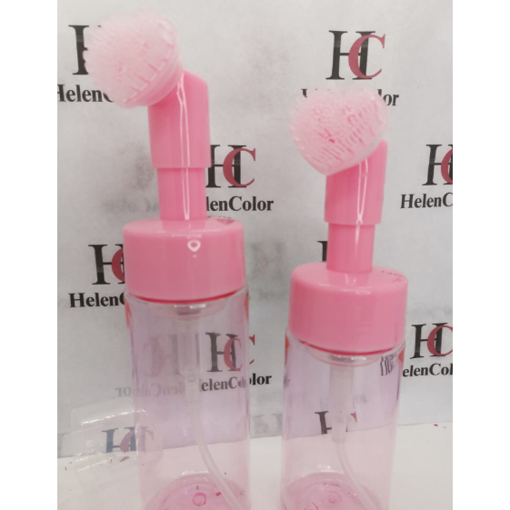 KIT C/ 5 Frasco Pump Rosa c/ Transparente Espumador Com Escova De ...