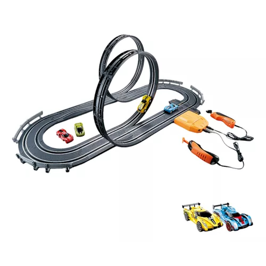Autorama Double Looping Turbo Pista Carrinho Controle Remoto 4 Carros 2 ...