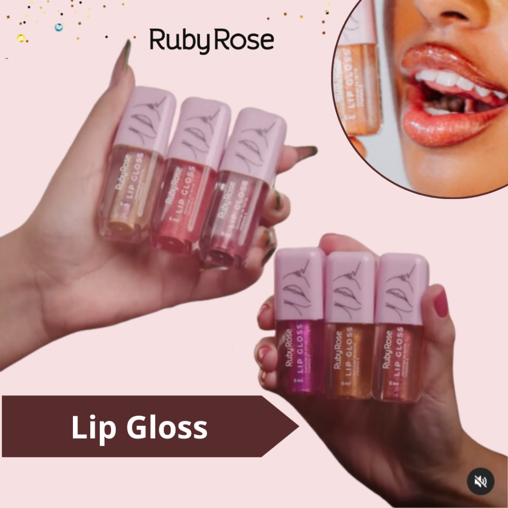 Lip Gloss By Ruby Rose Glitter - Novidade - Escolha seu tipo | Shopee ...