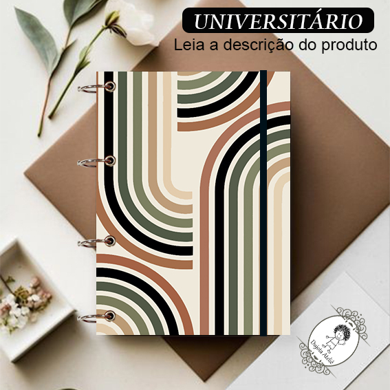 Caderno UNIVERSITÁRIO Com Argolas Articuladas (Argolado) Simple Boho ...