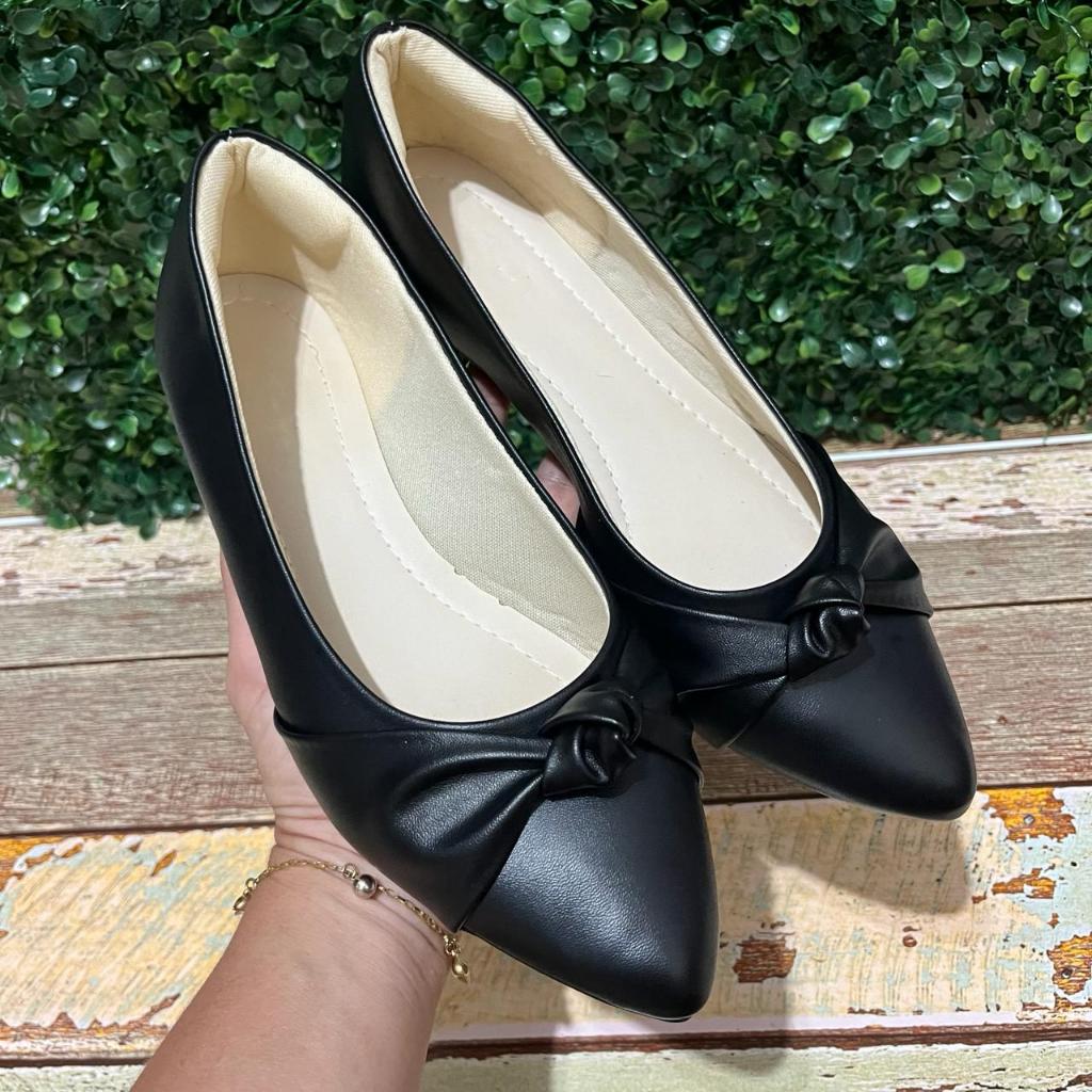 Sapatilha Feminina Bico Fino Alongado Macia Social Nó Elegante Moderna ...