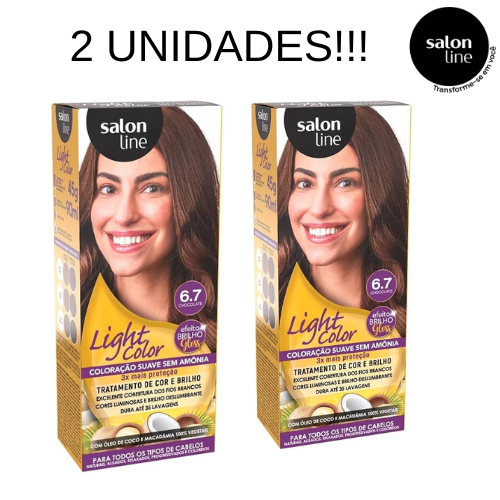 2 UNI. Salon Line Coloração TONALIZANTE Suave Light Color 6.7 Chocolate ...