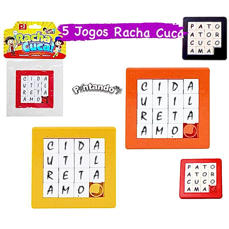 Kit 5 Jogos Racha Cuca Letras Quebra Cabeça Brinquedo Divertido ...