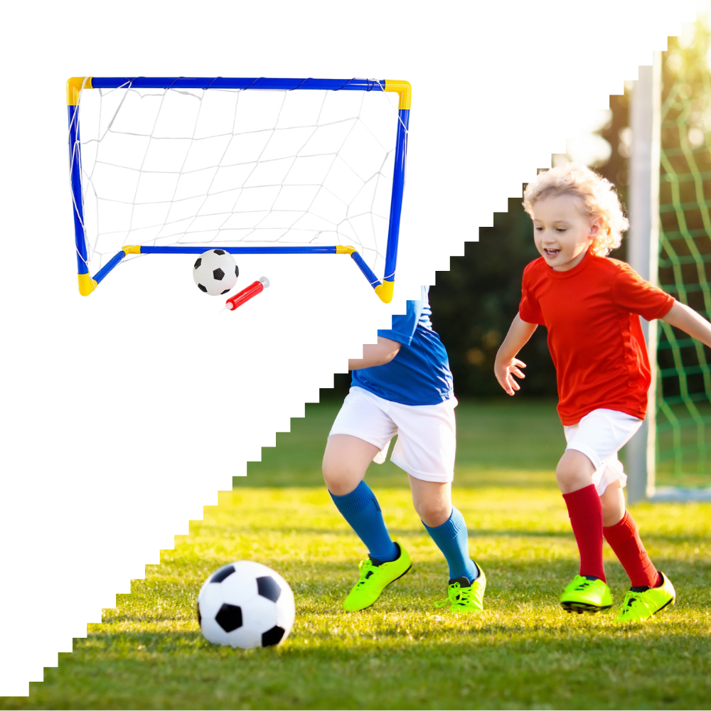 Kit Futebol Infantil Mini Trave Golzinho Com Rede Bola e Bomba | Shopee ...