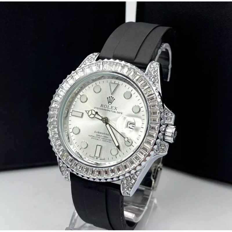 Relogio Rolex Submariner diamante prata p/borracha - Linha Ouro a prova ...