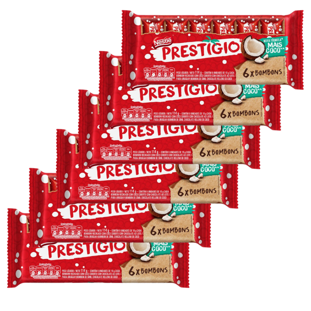 Kit 6 Chocolate Prestígio Ao Leite Flowpack 114g - Nestlé | Shopee Brasil