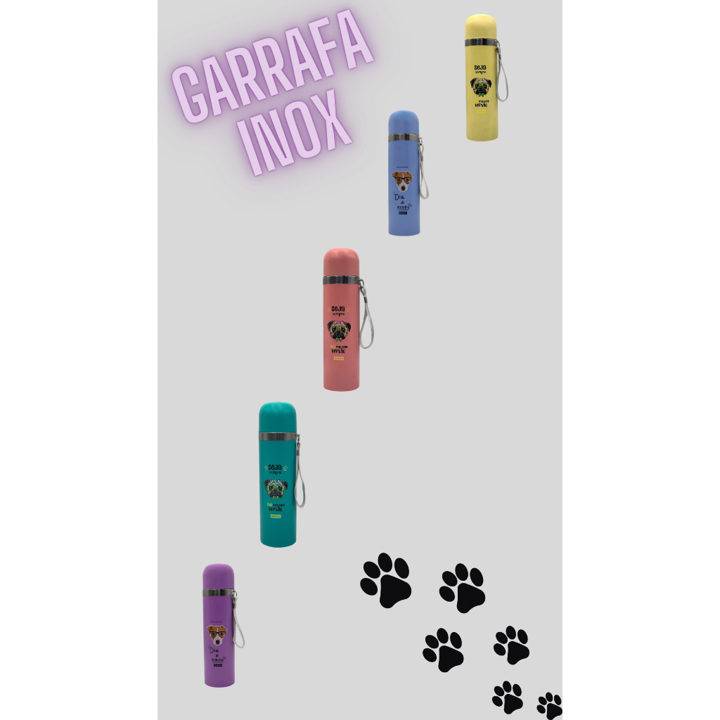 Garrafa Color Estampa Pet Inox | Shopee Brasil