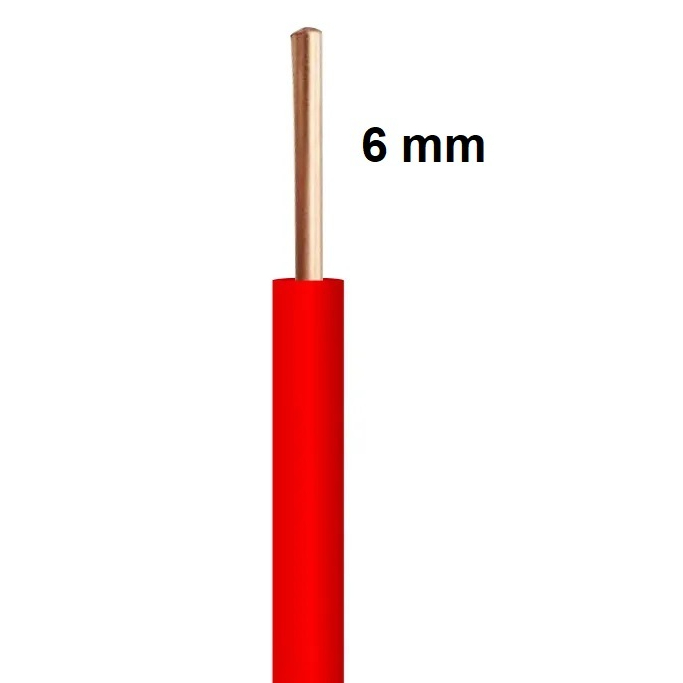 Fio eletrico rigido / solido 6mm CORFIO Vermelho Rolo 10mt | Shopee Brasil