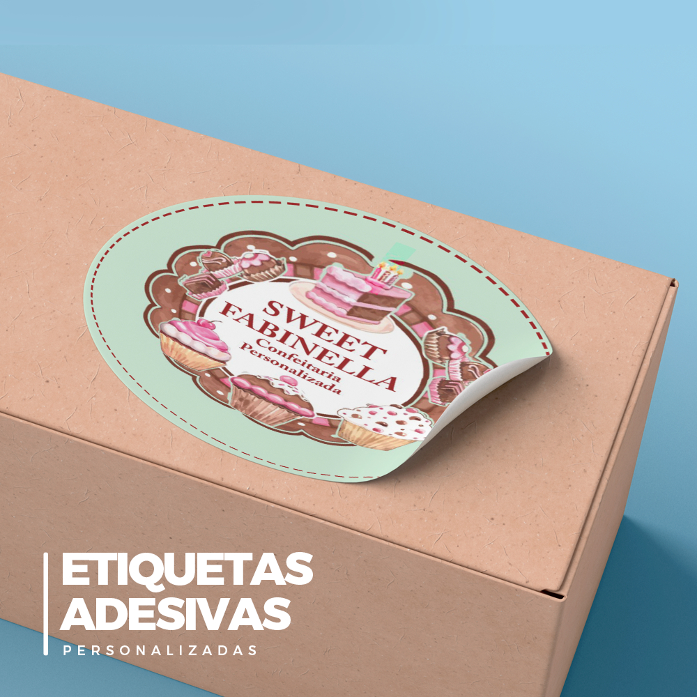 Adesivos Personalizados 4x4 Cm - Etiquetas - Corte Especial - Vinil à Prova D'Água Alta ...
