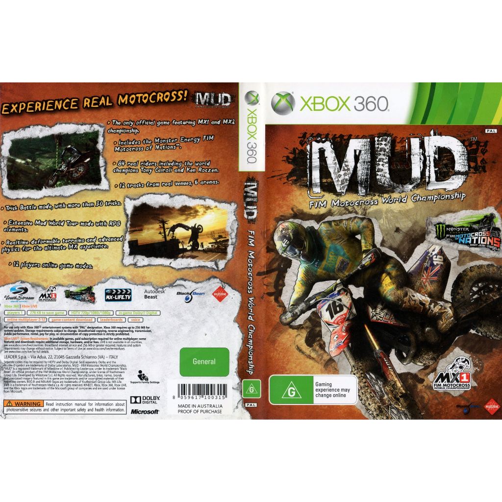MUD FIM Motocross World Championship P/ Xbox 360(JTAG/LT/LTU/RGH ...