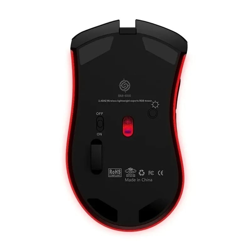 mouse BM600 Recarregável Gaming Mouse USB 2.4G Sem Fio RGB Luz ...