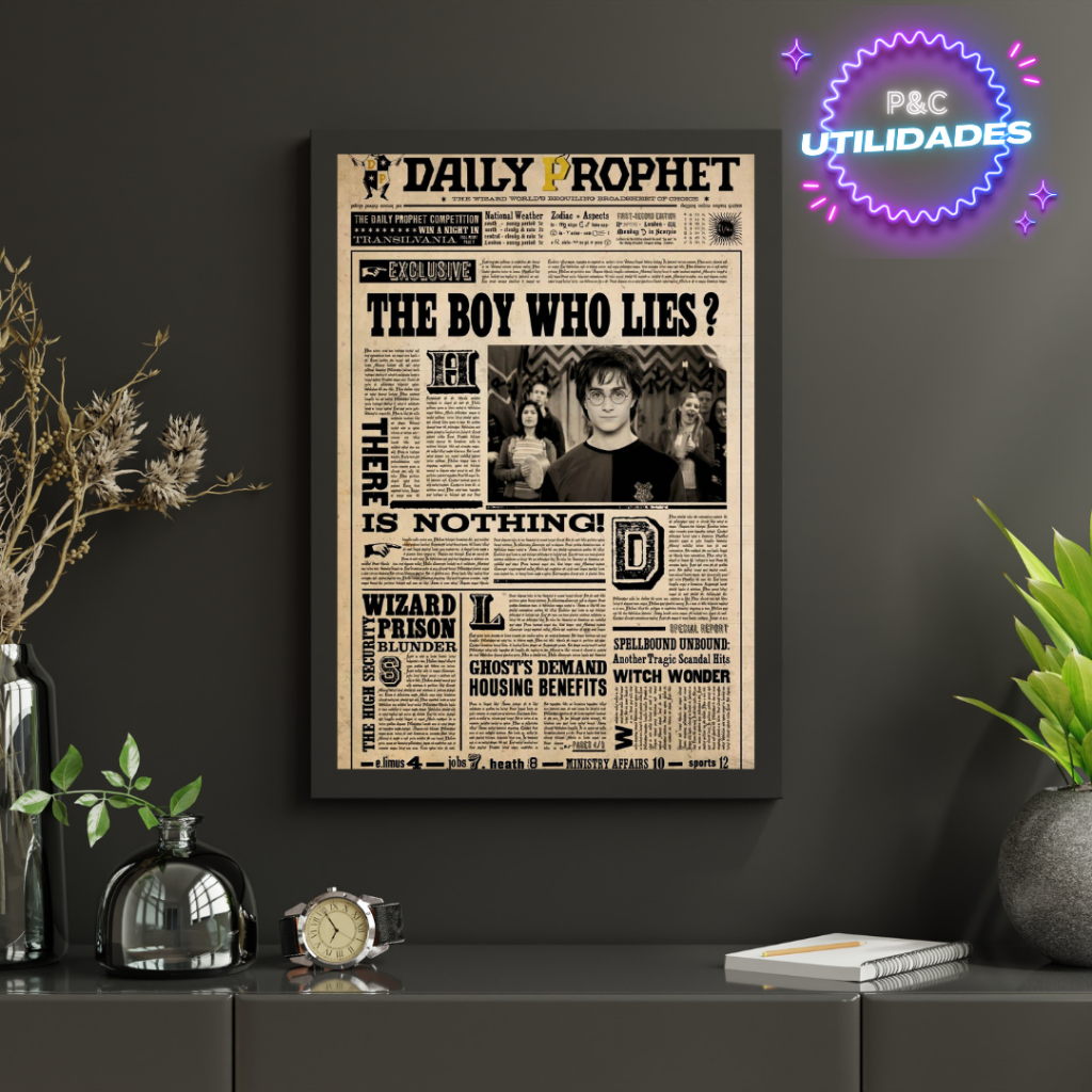 Poster Harry Potter Retro - Profeta Diário - Poster Daily Prophet ...