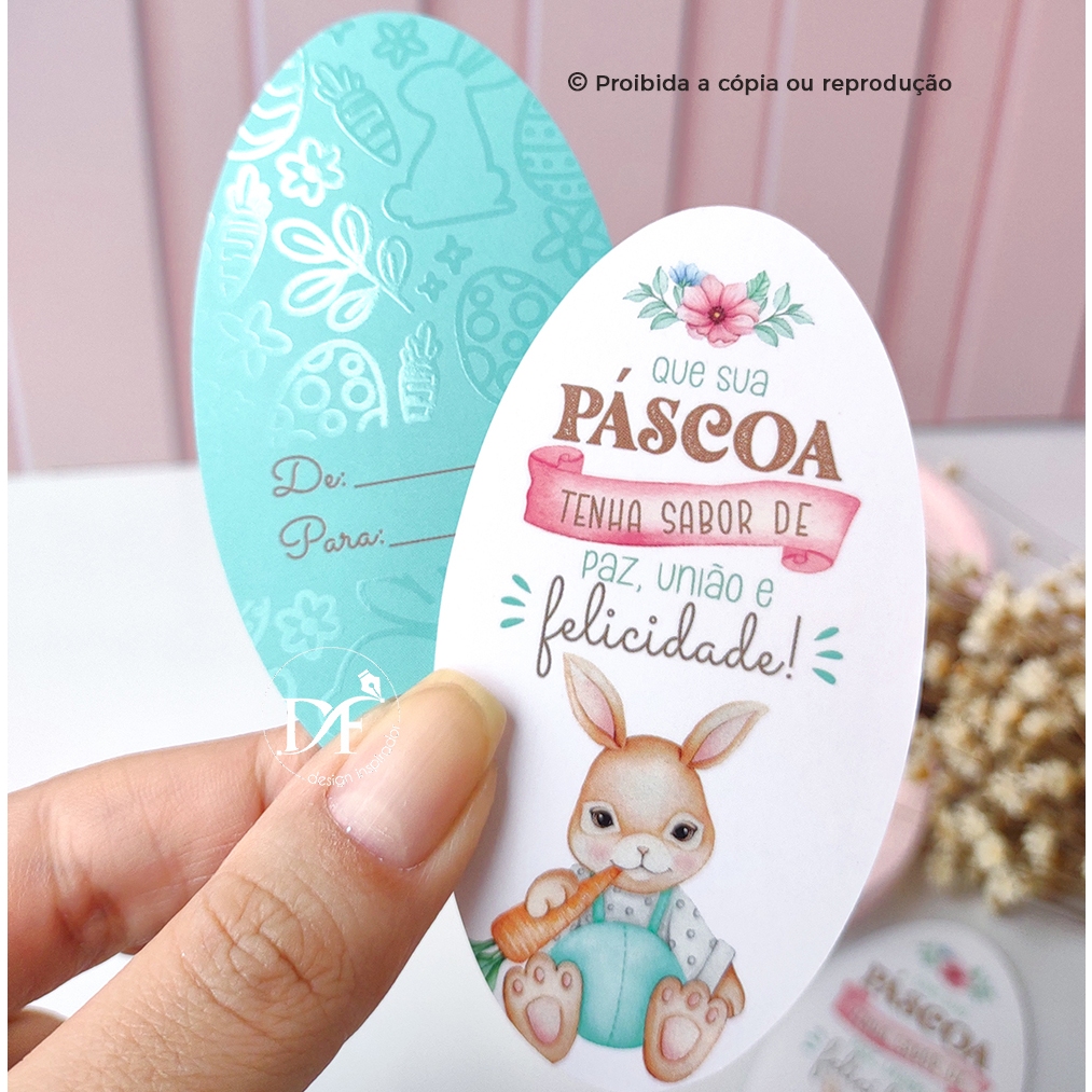 Tag/Cartão Páscoa para presentes ou encomendas | TAG Feliz Páscoa oval ...