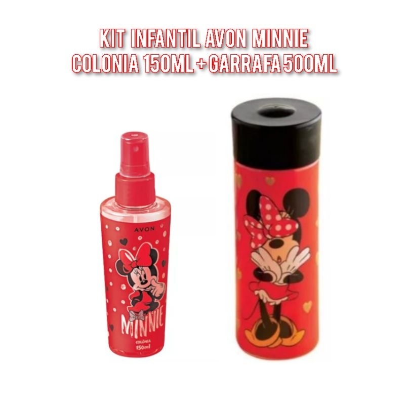 KIT INFANTIL AVON MINNIE COLONIA 150ML + GARRAFA 500ML | Shopee Brasil