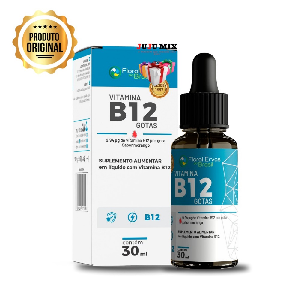 Vitamina B12 Metilcobalamina Gotas Liquido Sabor Morango 30 Ml | Shopee ...