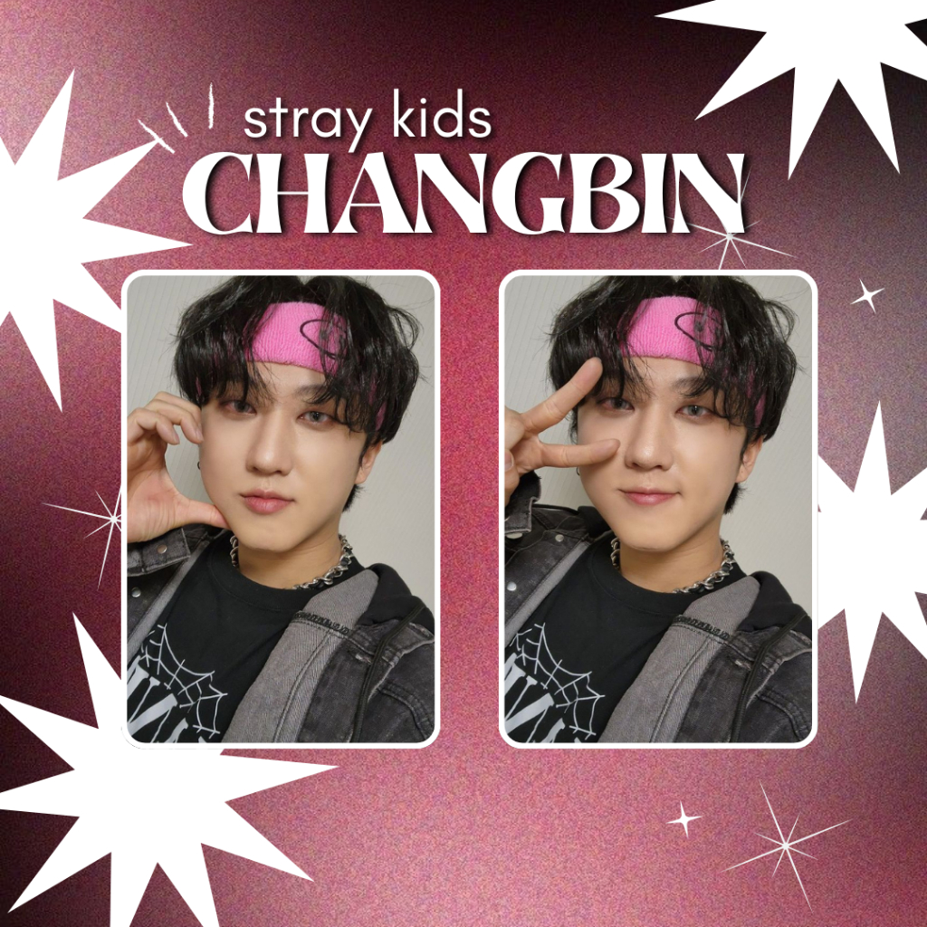 STRAY KIDS - Changbin, set 2 Photocards Fanmade frente e verso, Set ...