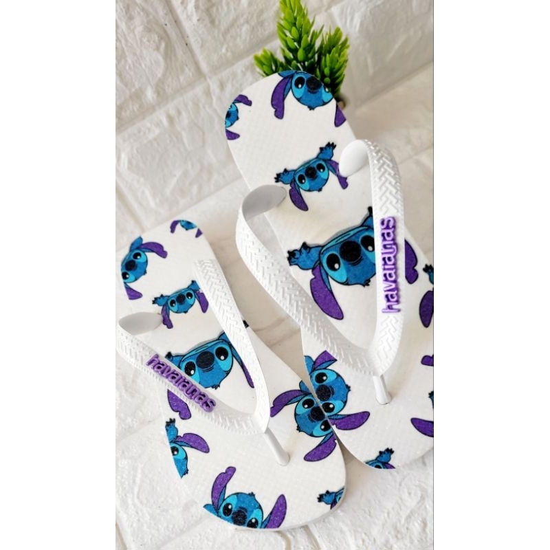 Chinelo Havaianas Personalizada c/ Stitch Roxo | Shopee Brasil