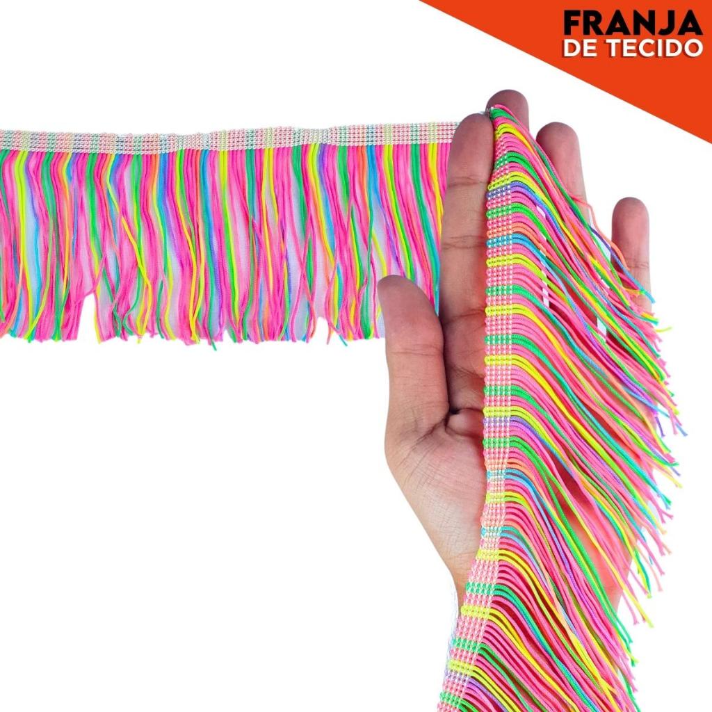 Franja De Tecido 10cm - Rolo Com 10 Metros - Diversas Cores - Fibra e ...