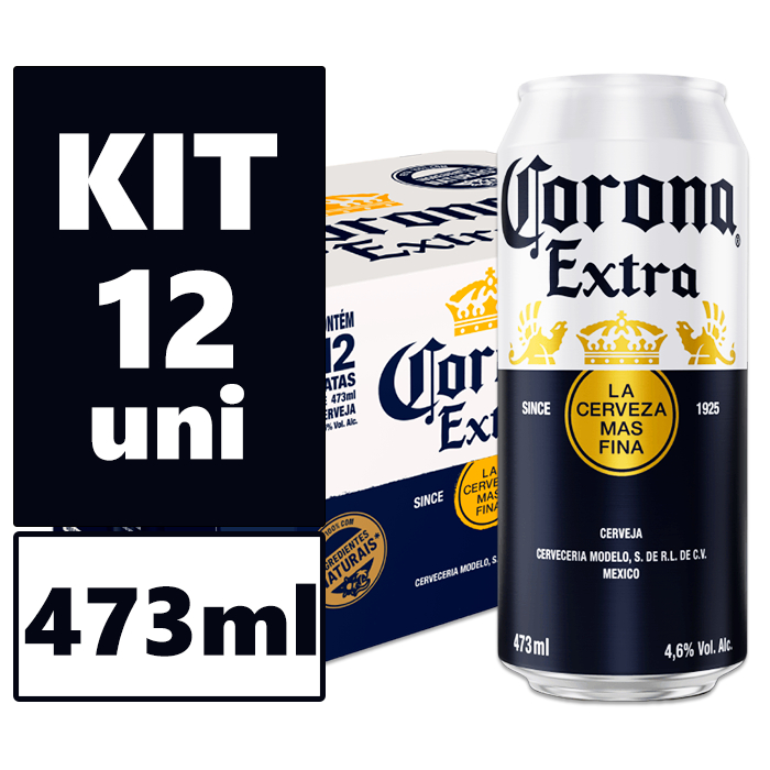 Pack Cerveja Corona latão 473ml com 12 unidades | Shopee Brasil