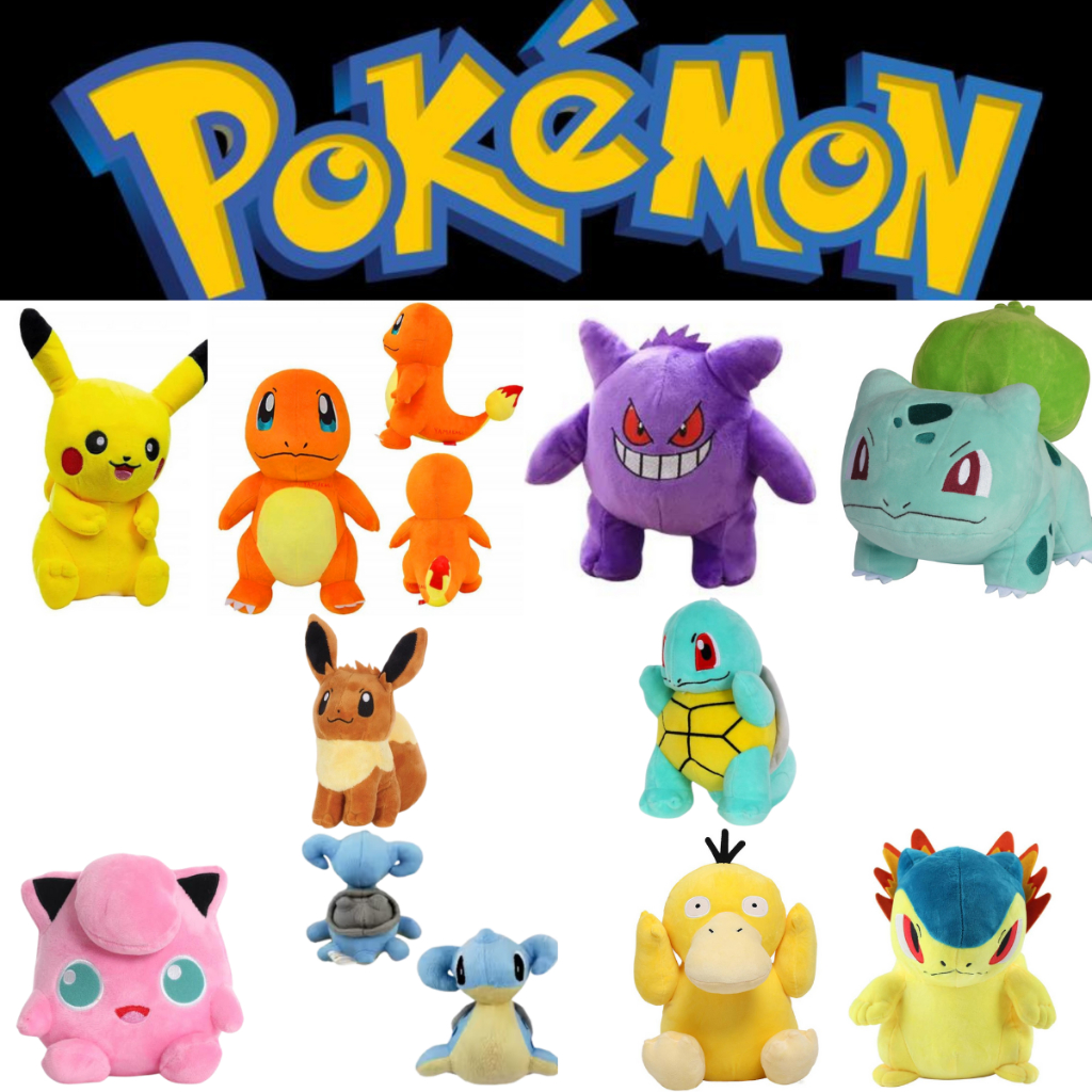 Pelúcias Pokémon Desenho Infantil Squirel Bulbasaur Charmander Eevee ...