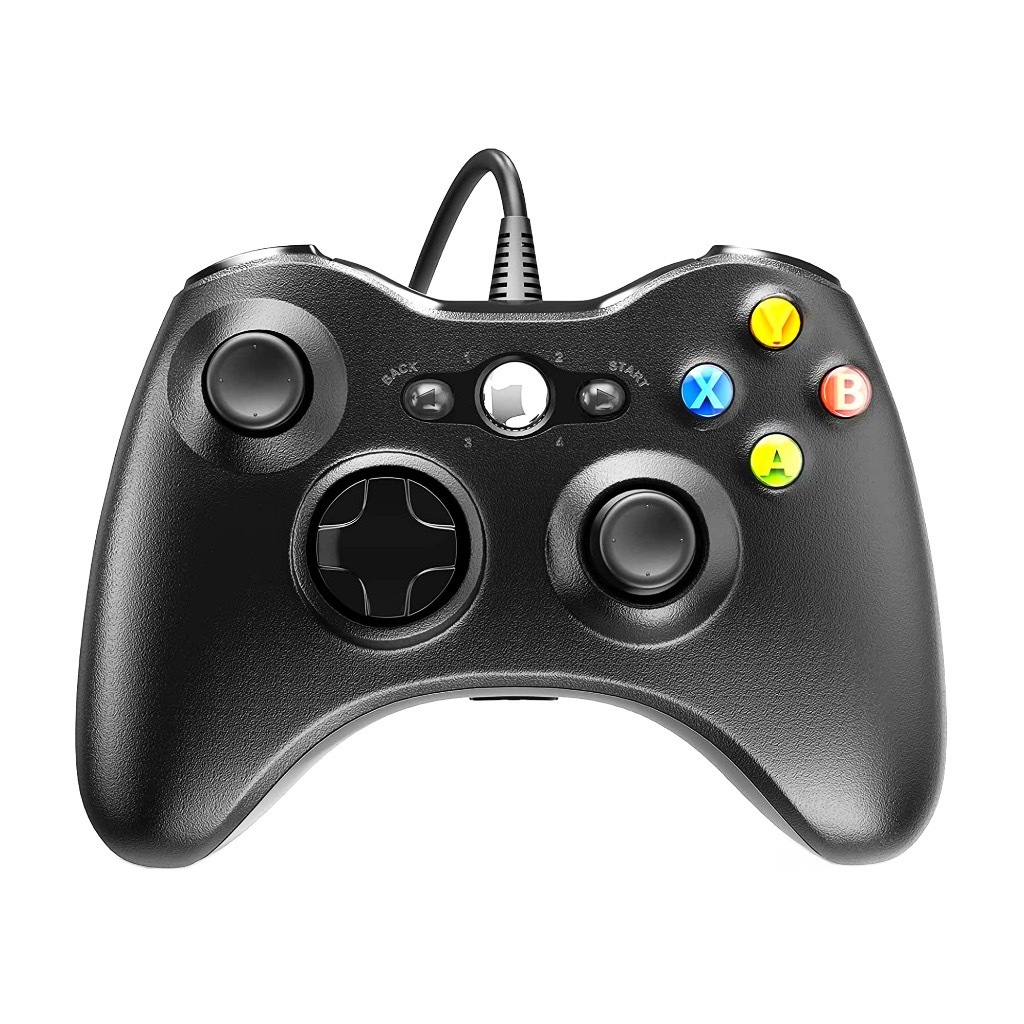 CONTROLE DE VIDEO GAME 360-H E PC COM FIO/COR-PRETO | Shopee Brasil